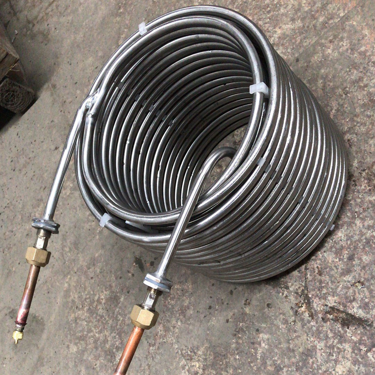 Immersion Coiled Tube Penukar panas Wort Chiller Stainless Steel